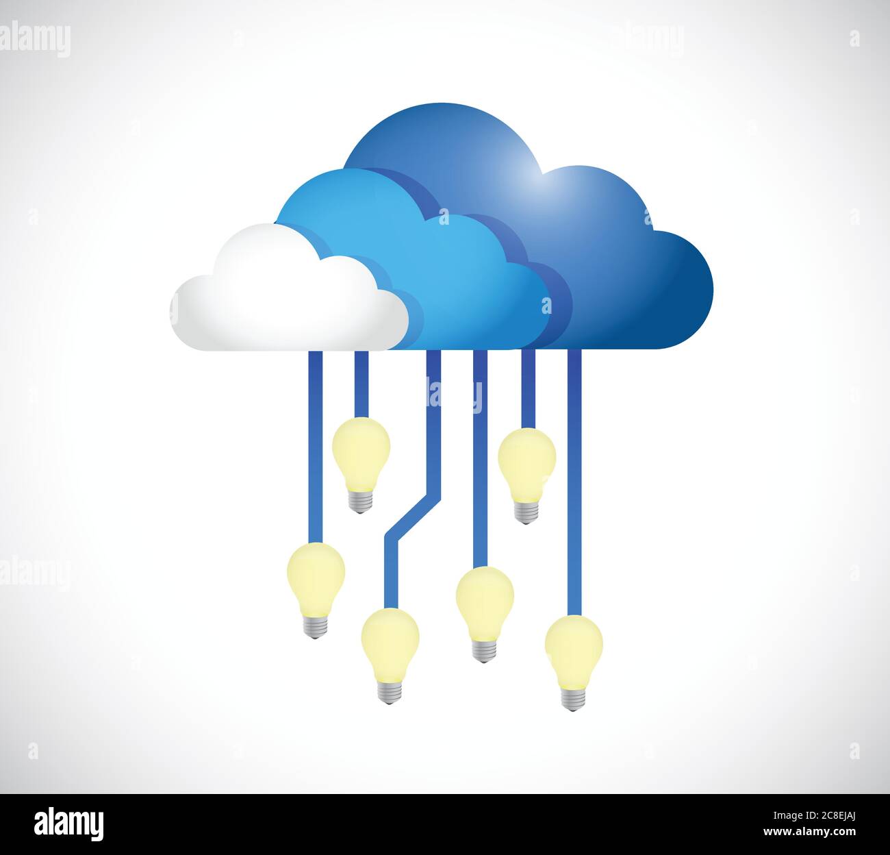 Cloud computing ideas concept illustration design over a white ...