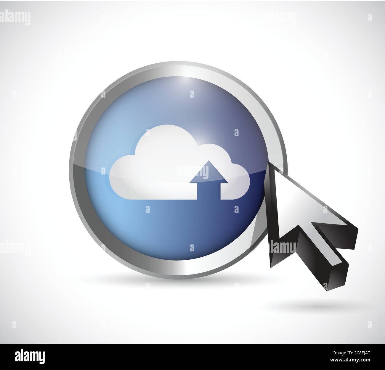 Cloud computing button illustration design over a white background ...
