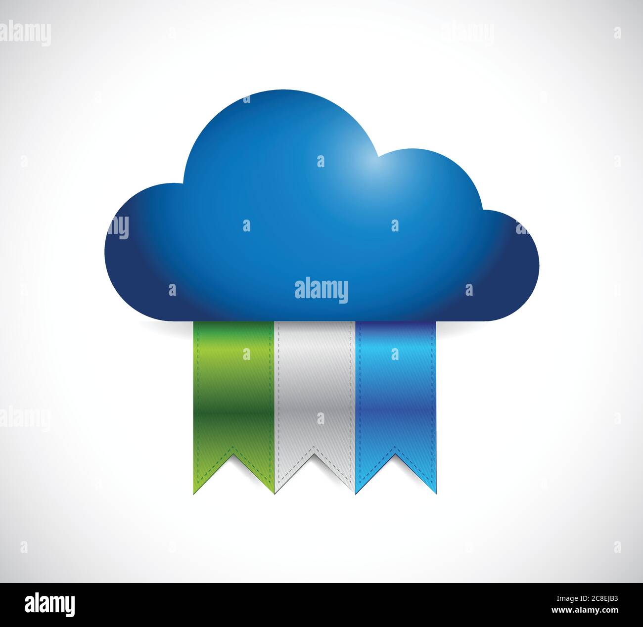 Cloud and color banners. illustration design over a white background ...