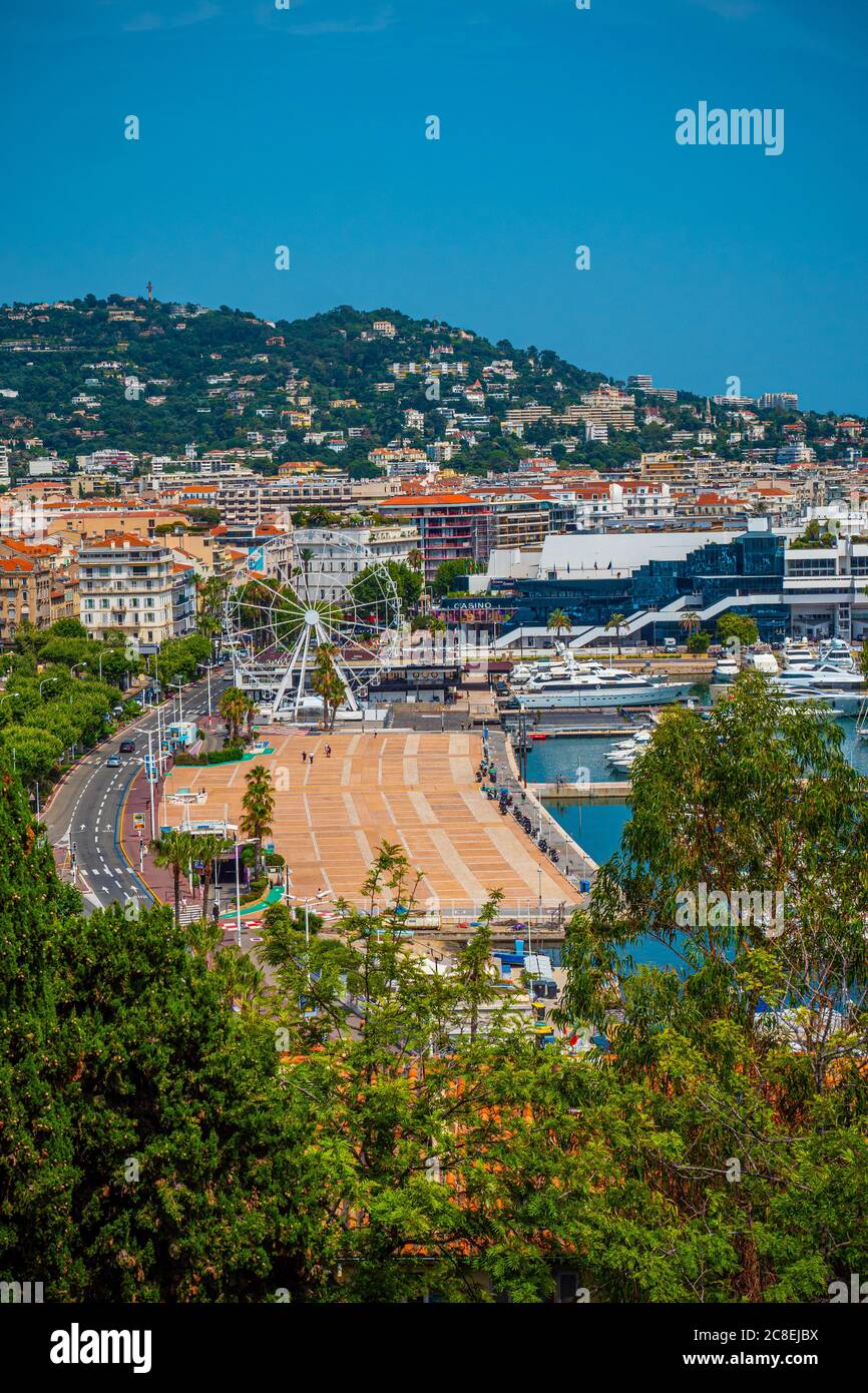 Aerial view over the city of Cannes at the French riviera Stock Photo ...