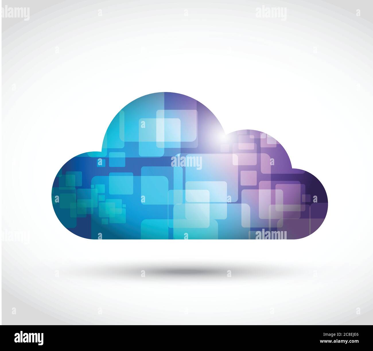 Cloud cubes and colors. illustration design over a white background ...