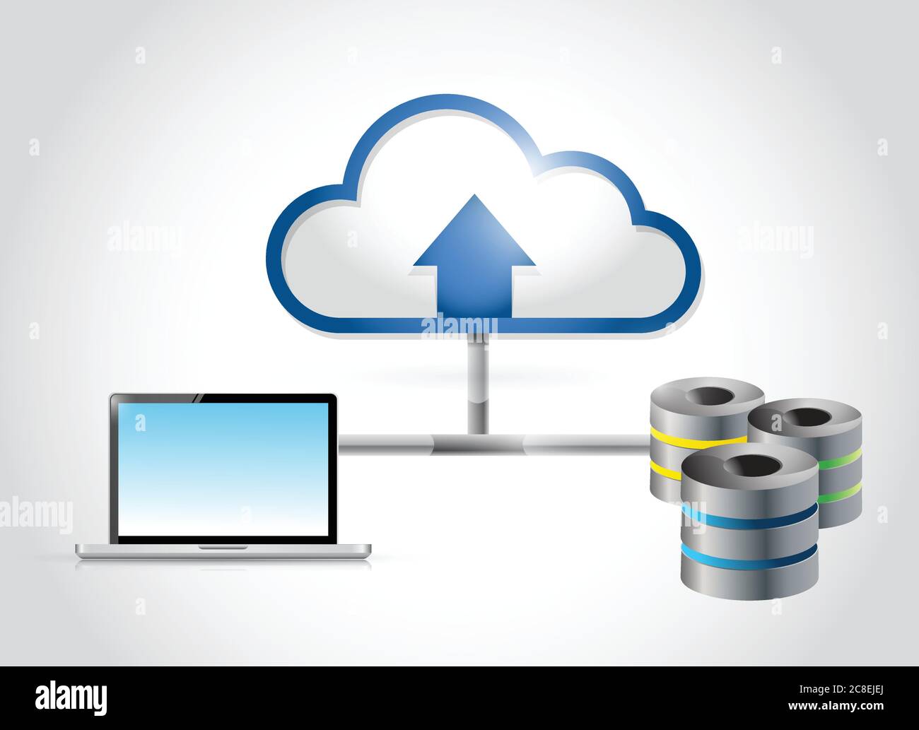 Server and computer cloud computing connection illustration design over ...