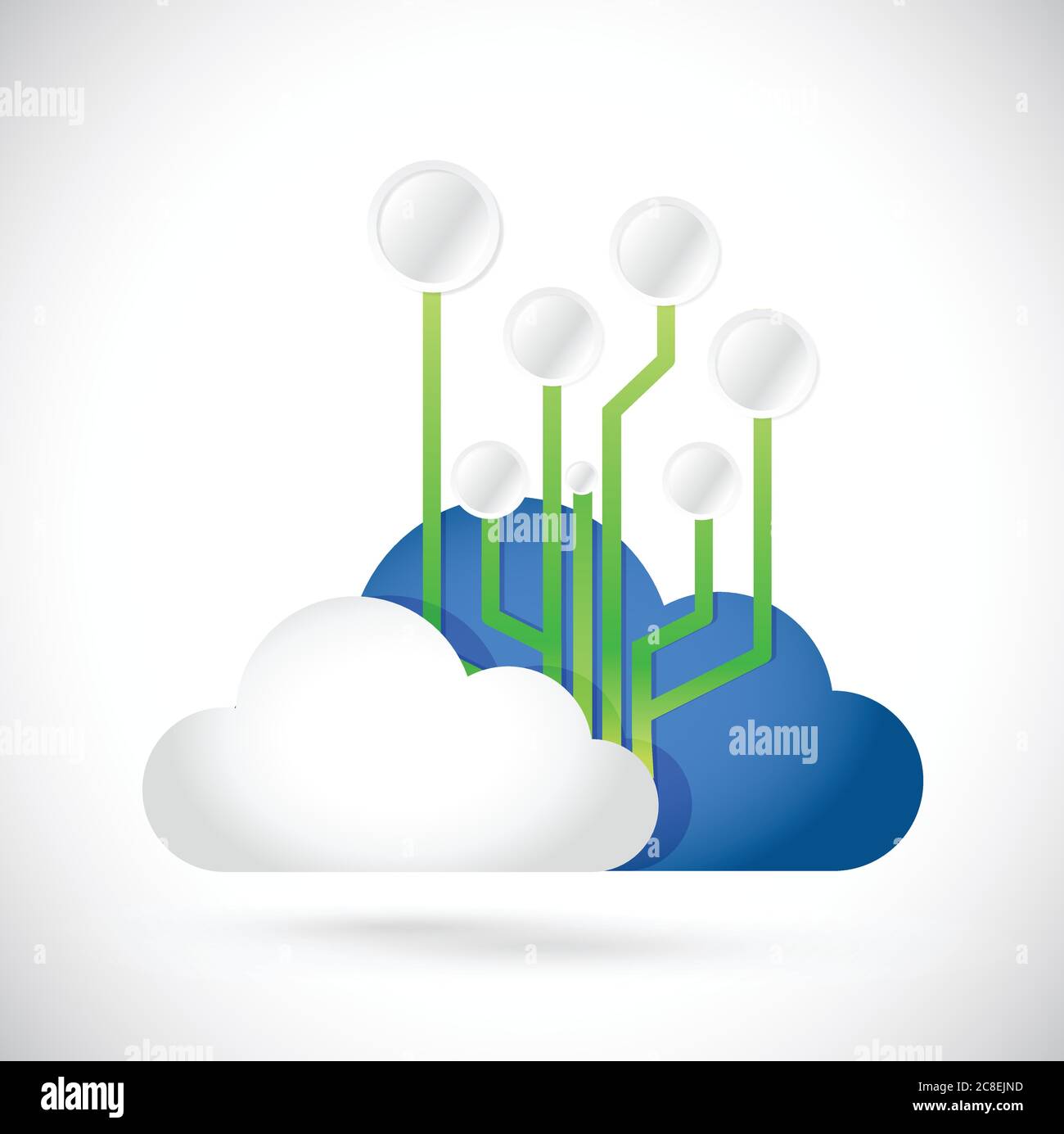 Cloud computing circuit diagram illustration design over white Stock ...