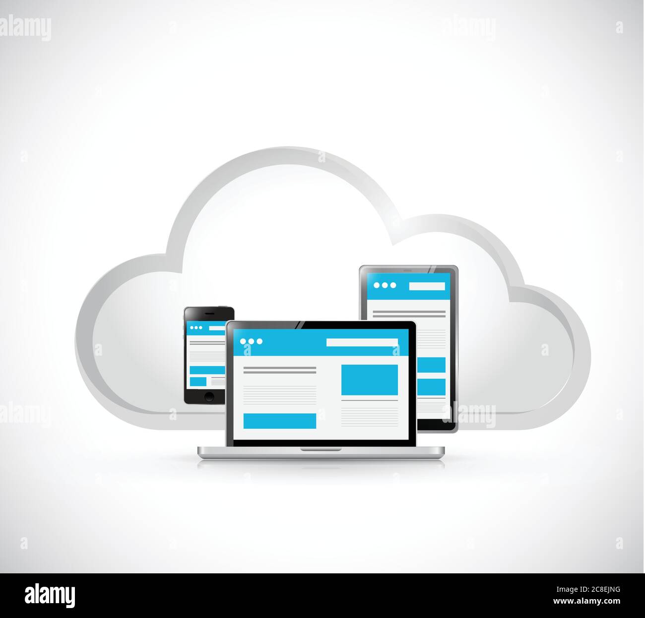 Web responsive cloud computing network. illustration design over a white background Stock Vector ...
