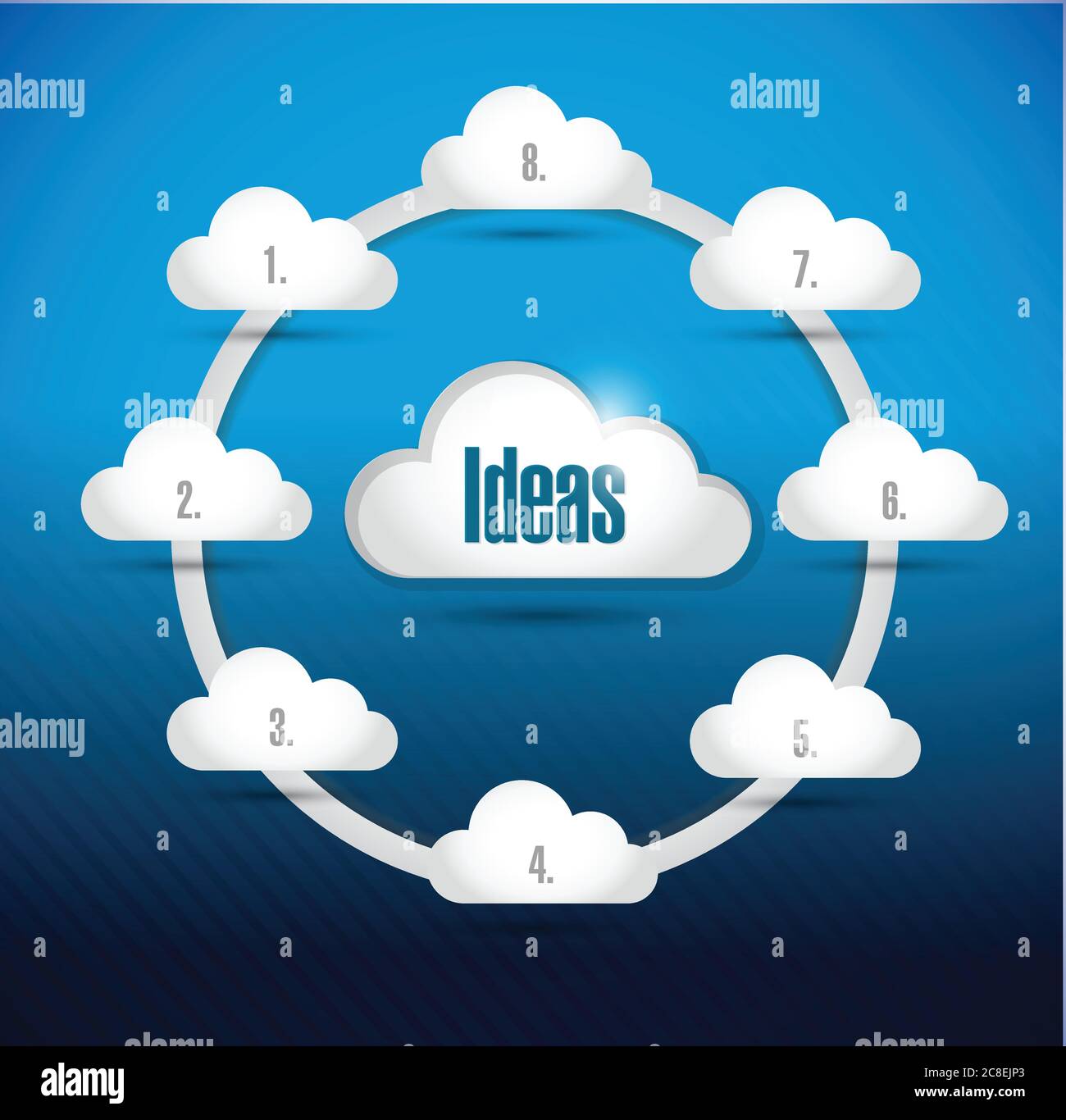Cloud ideas diagram illustration design over a blue background Stock ...