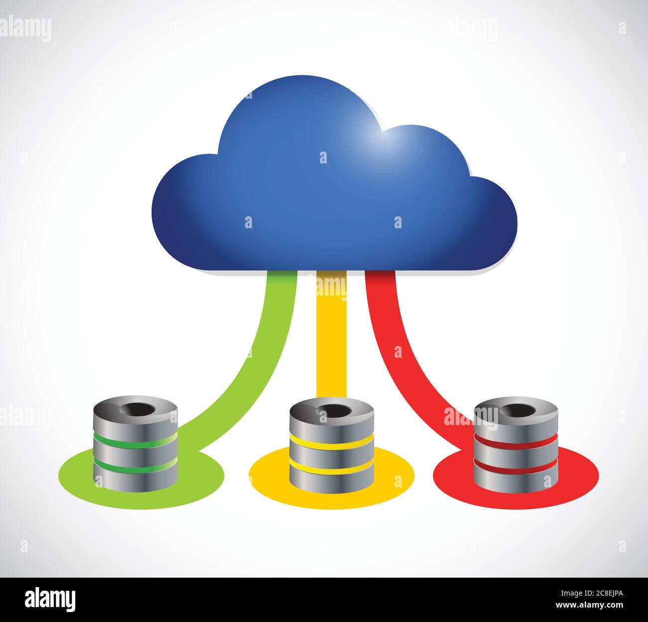 Cloud computing computer servers color connection. illustration design ...