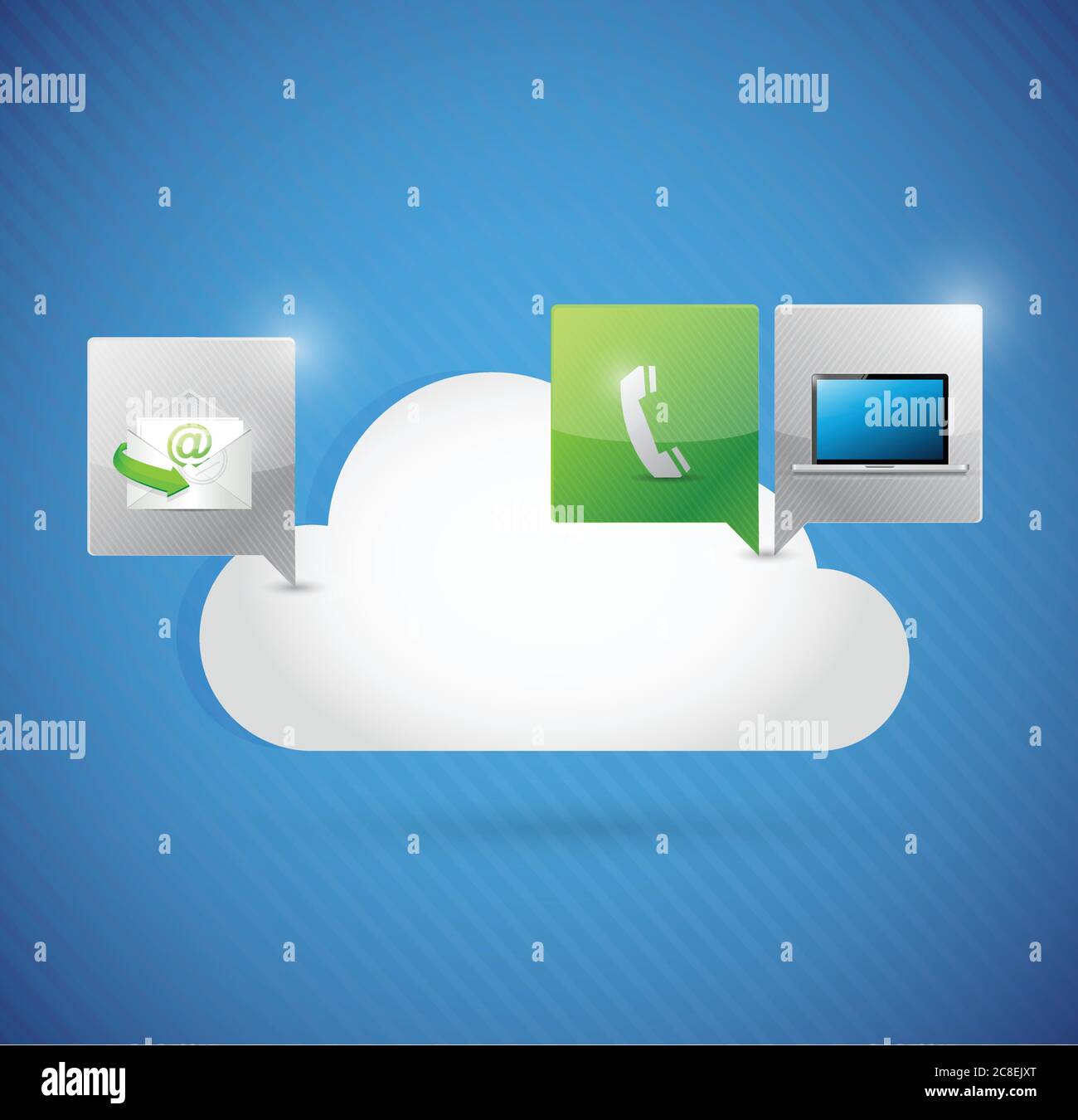 Cloud computing message contact us bubbles. illustration design Stock ...