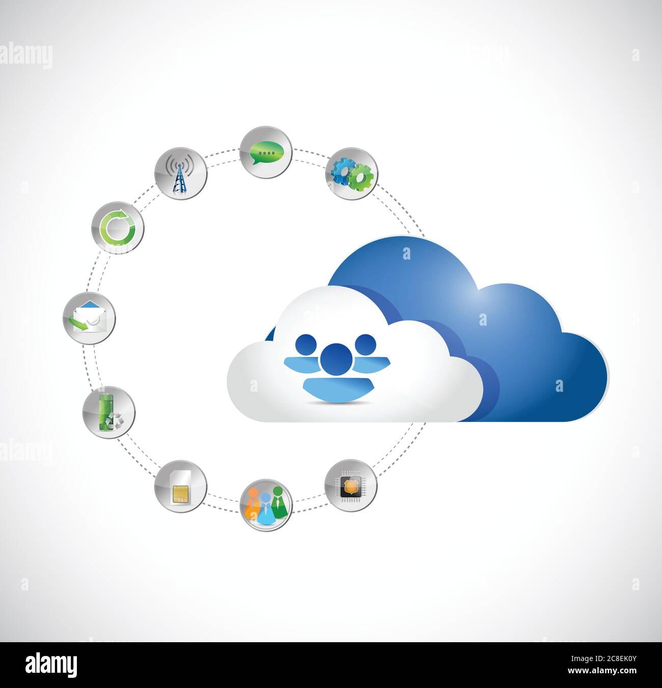 People cloud computing storage concept illustration design Stock Vector ...