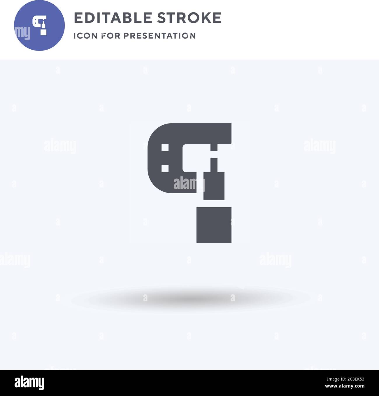 Micrometer icon vector, filled flat sign, solid pictogram isolated on ...