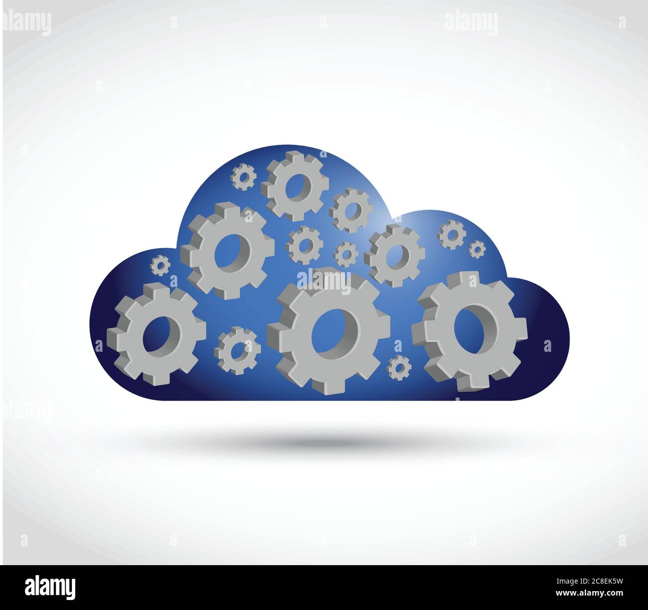 Cloud computing gears illustration design over a white background Stock Vector Image & Art - Alamy