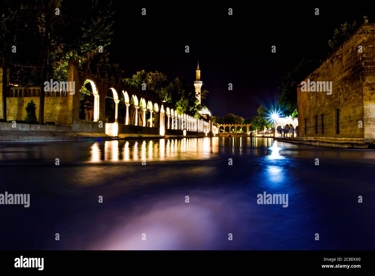 Balikli Gol. Fish Lake. Historical place. Turkey. Night reflection of ...