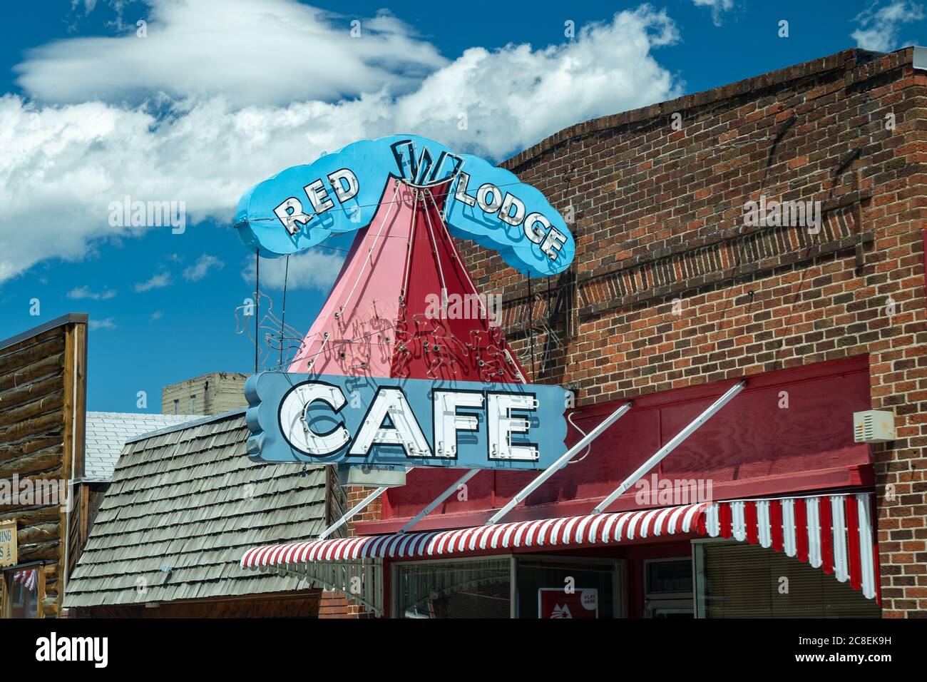 Red Lodge, Montana - July 2, 2020: Vintage neon sign for the Red Lodge ...