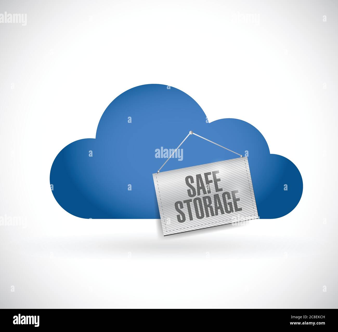 Safe storage sign and cloud illustration design over a white background ...