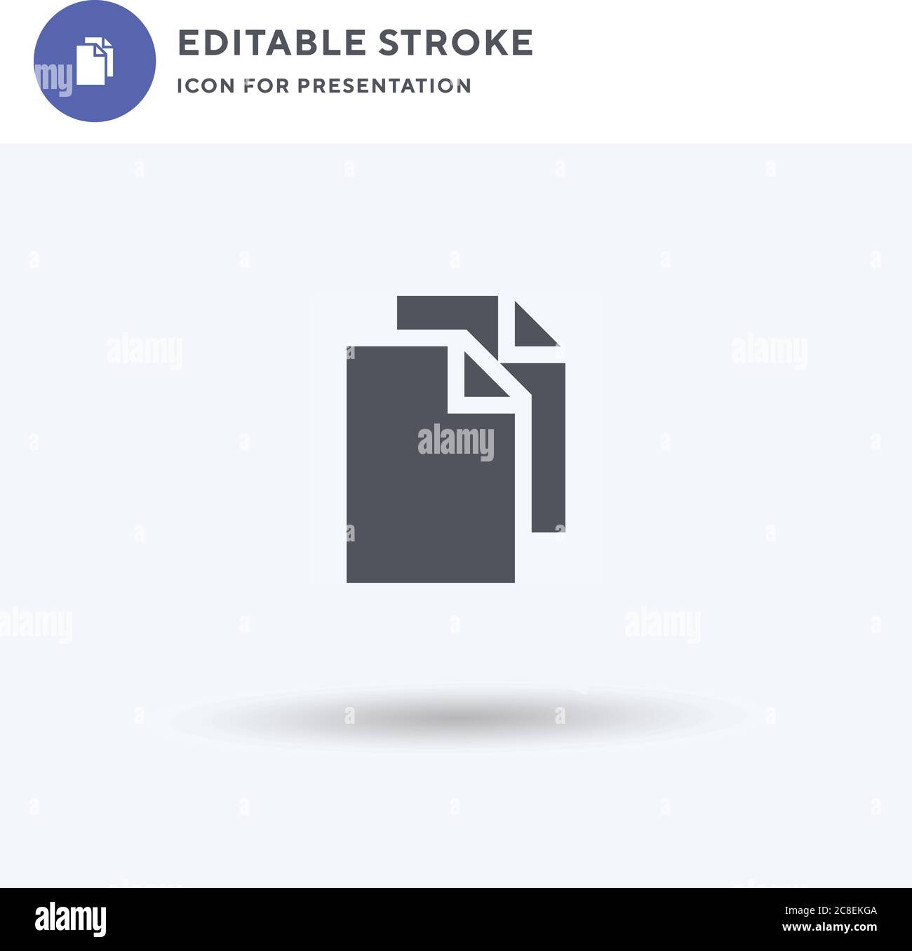 Copy icon vector, filled flat sign, solid pictogram isolated on white ...