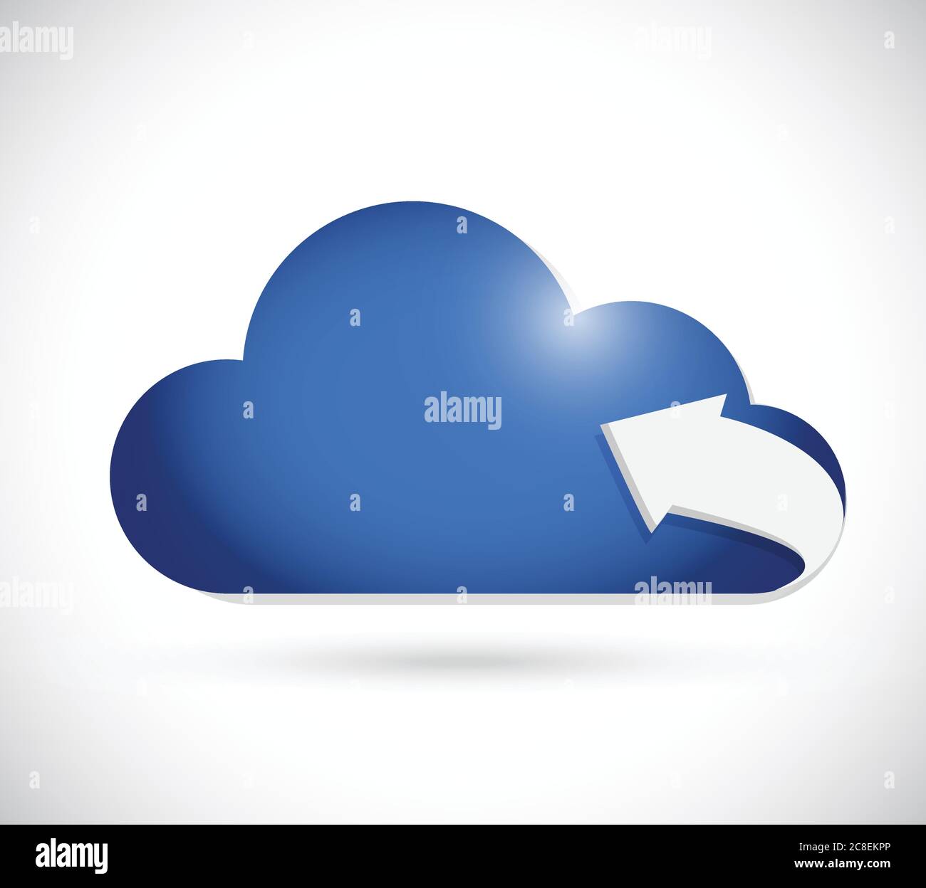 Cloud computing and arrow illustration design over a white background ...