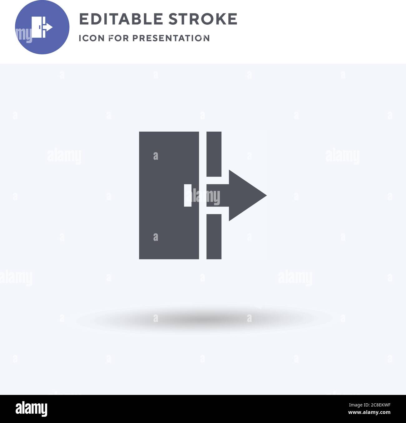 Logout icon vector, filled flat sign, solid pictogram isolated on white ...