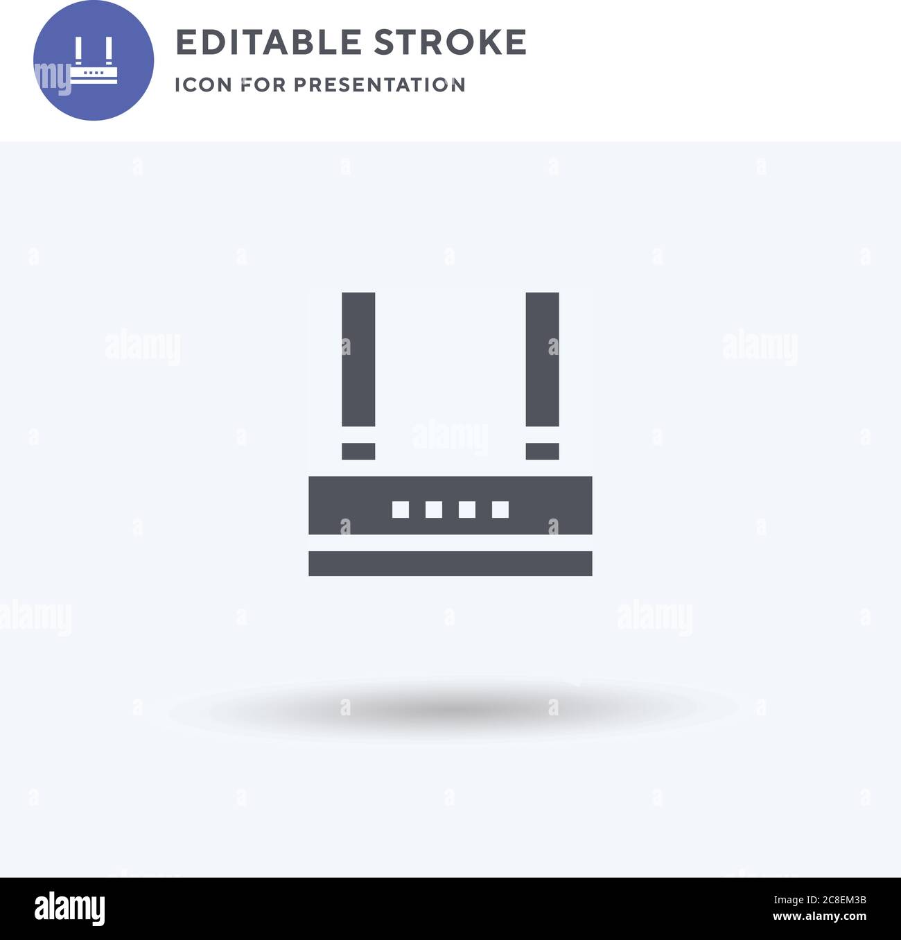 Router icon vector, filled flat sign, solid pictogram isolated on white ...