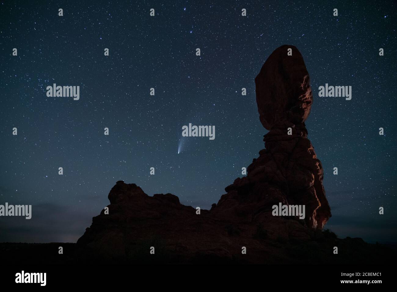 Comet Neowise and Balancei Rock in Arches National Park near Moab, Utah ...