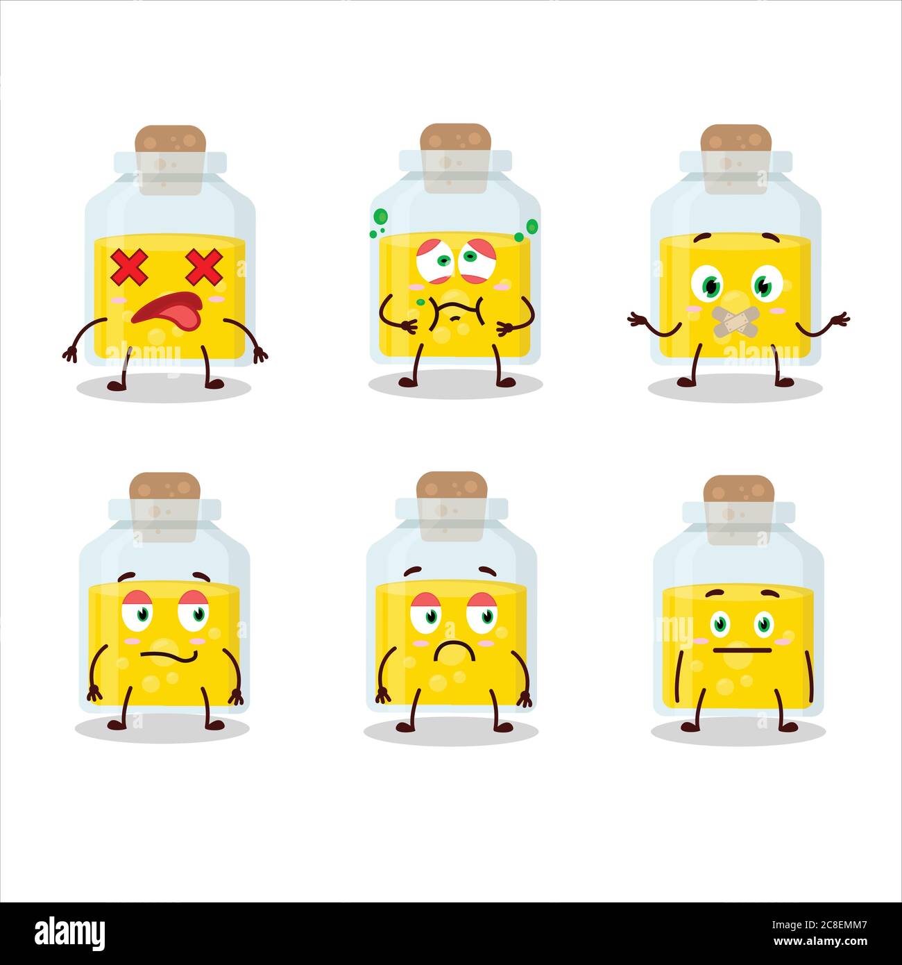 Yellow potion cartoon character with nope expression Stock Vector Image ...