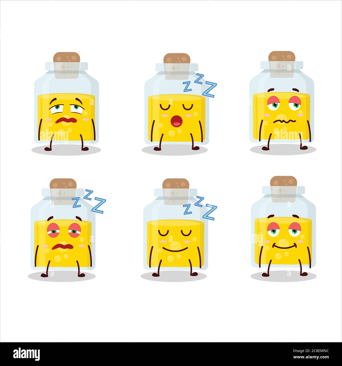 Cartoon character of yellow potion with sleepy expression Stock Vector ...