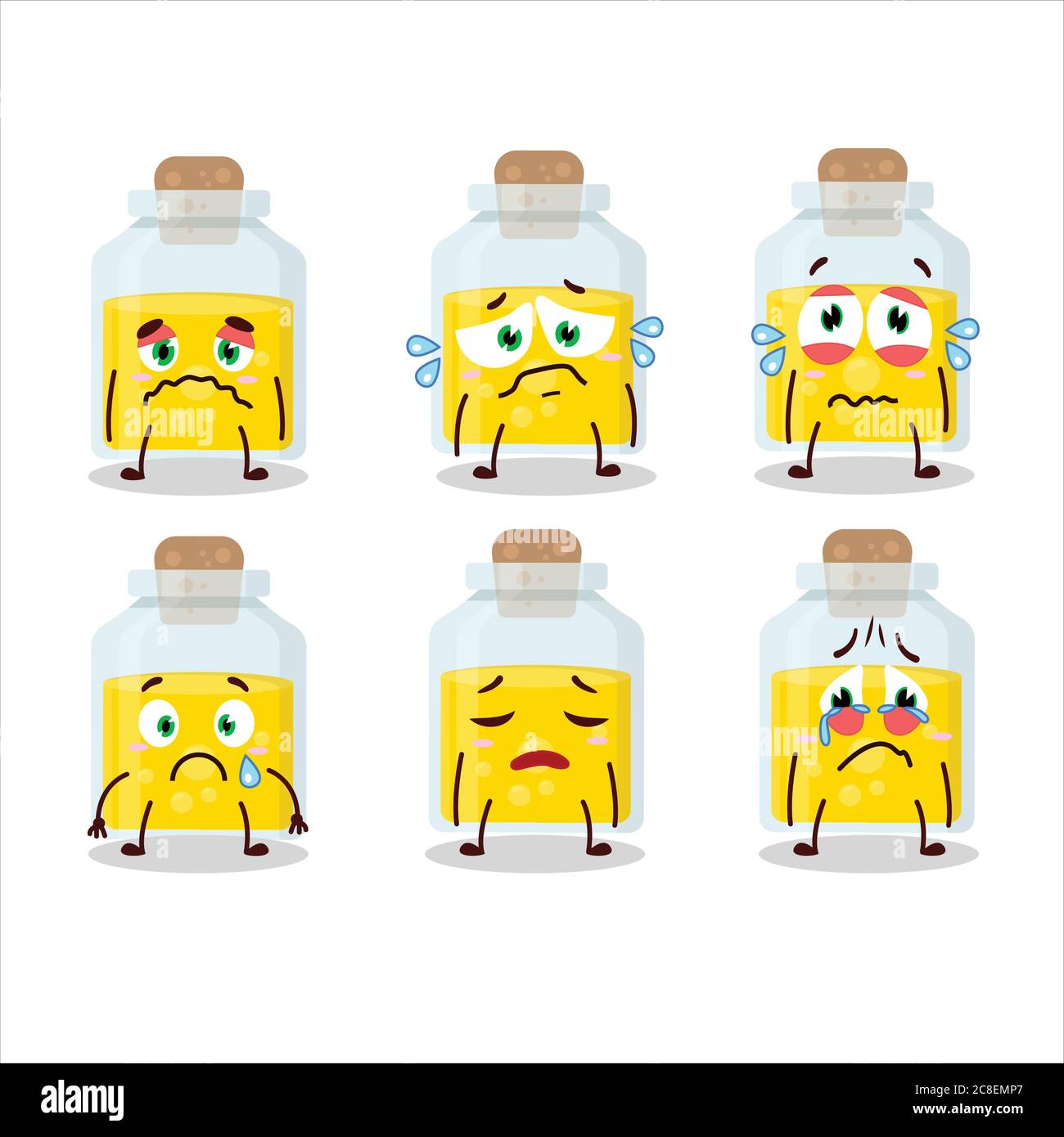 Yellow potion cartoon character with sad expression Stock Vector Image ...