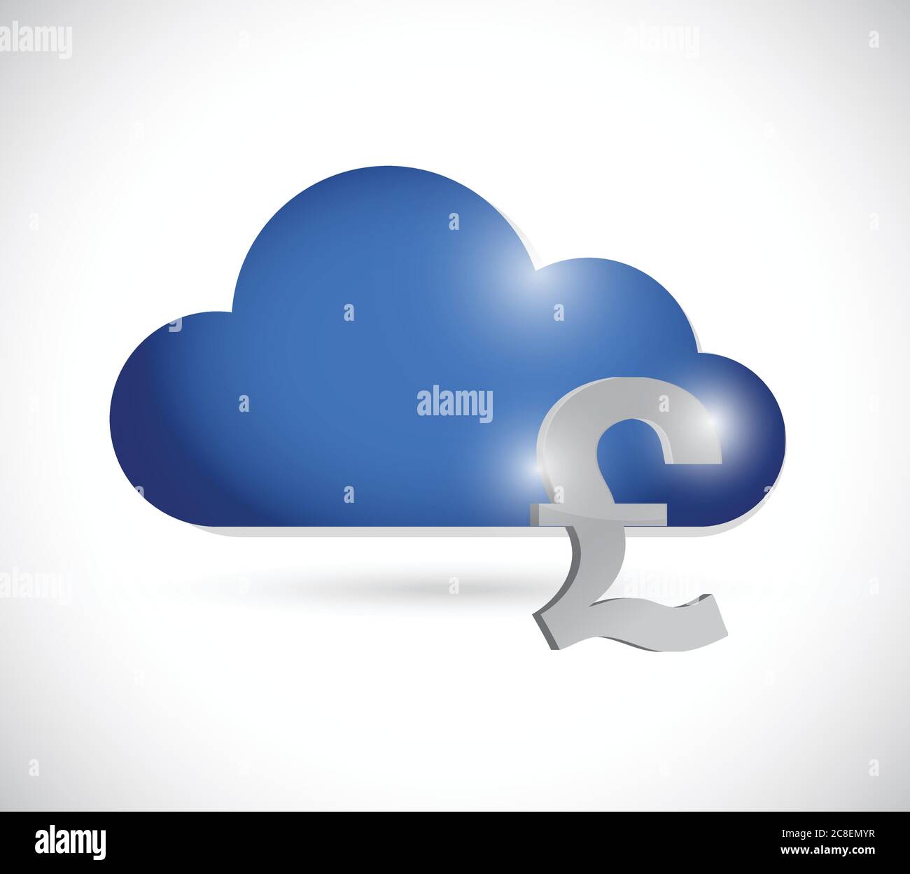 British pound cloud currency concept illustration design over a white ...