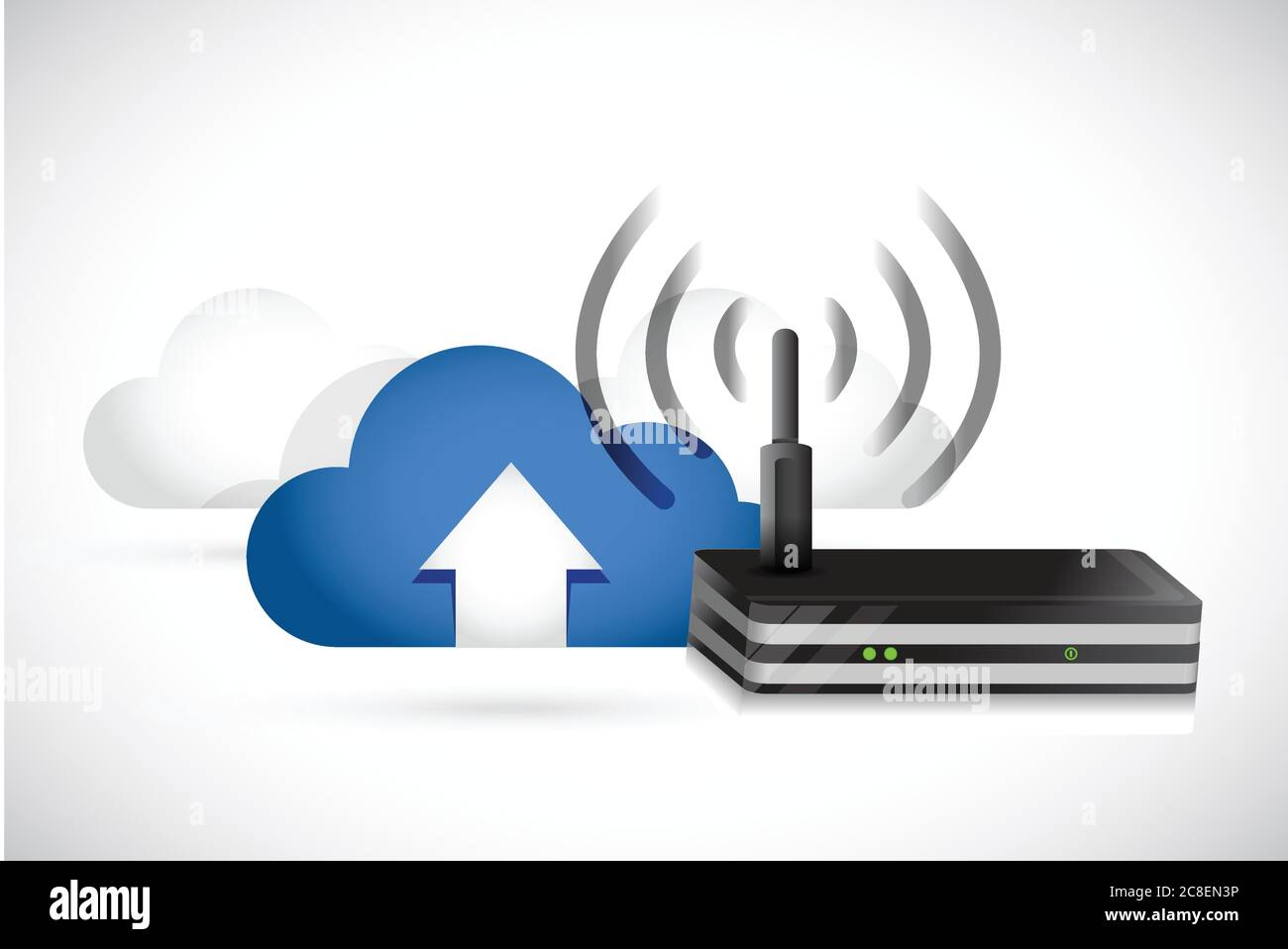 Clouds and router illustration design over a white background Stock ...