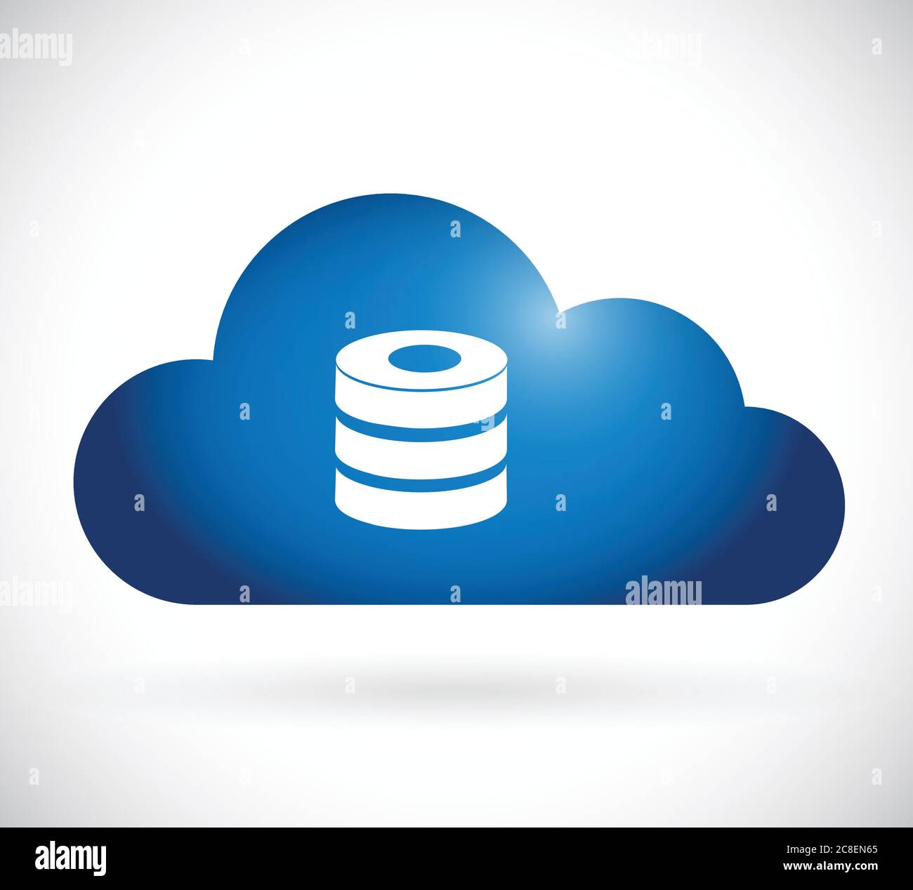 Cloud computing server concept illustration design over a white ...