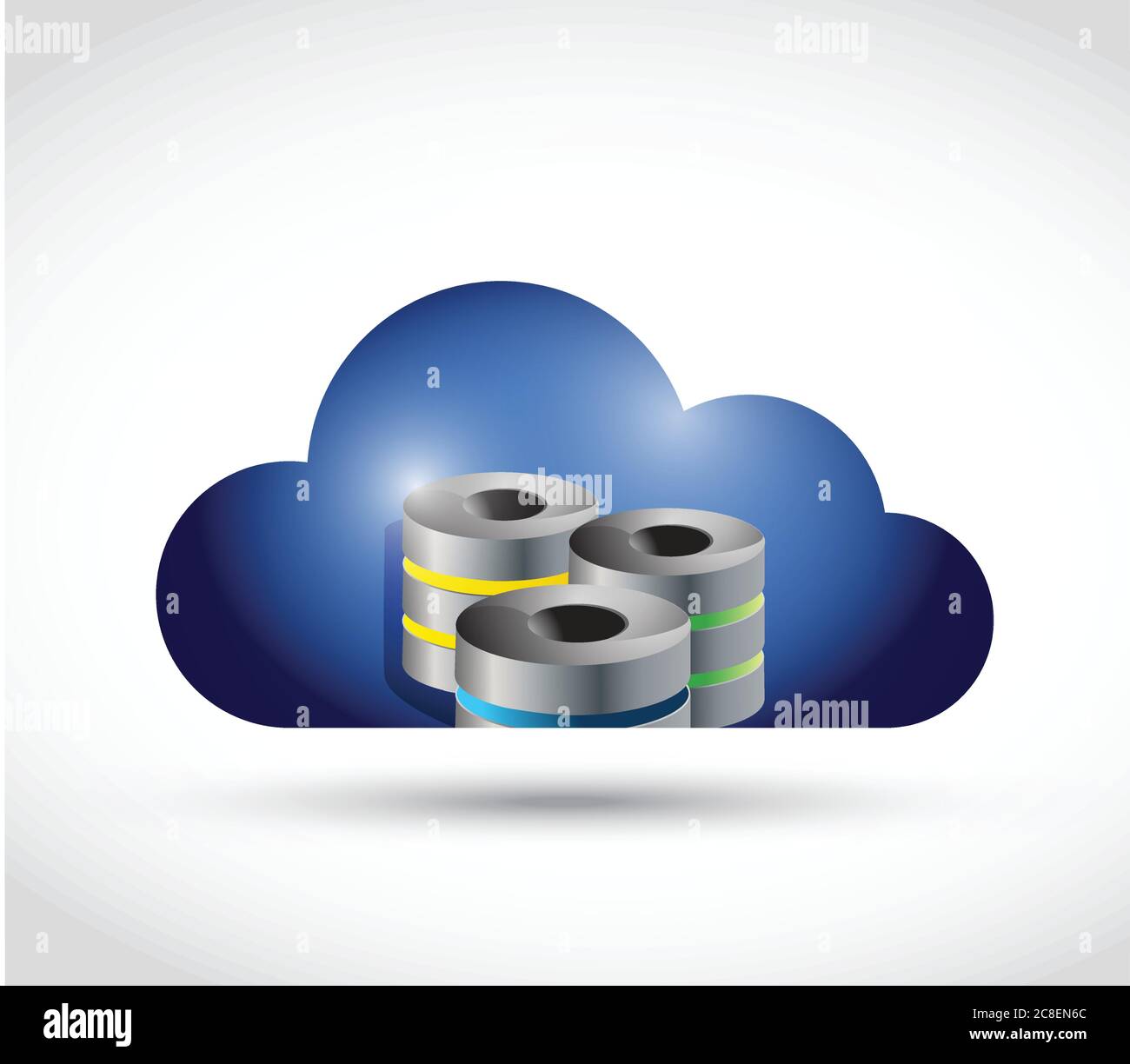 Cloud computing servers illustration design over a white background ...