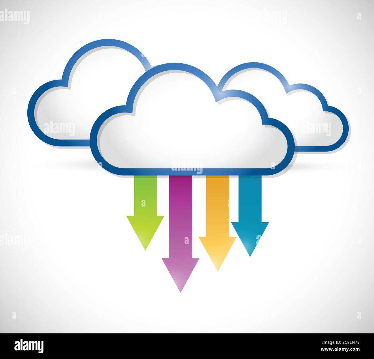 Cloud arrows destinations illustration design over a white background ...