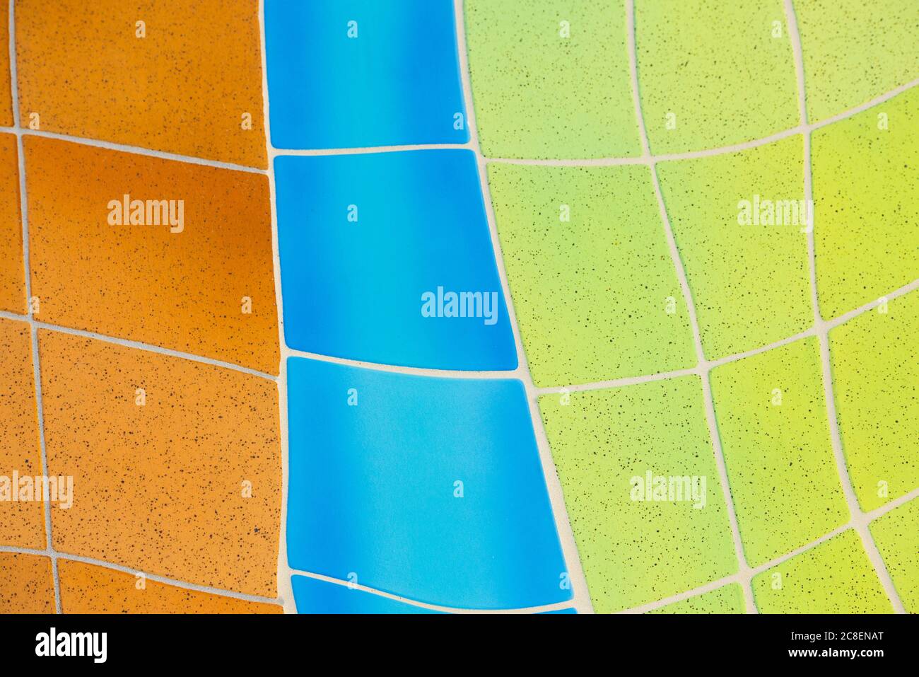 Beautiful colored and decorative mosaic of curved tiles, modern design ...