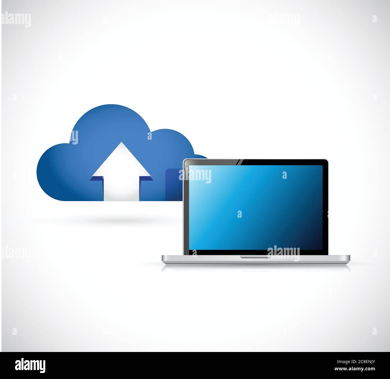 Cloud computing and laptop connection concept illustration design over ...