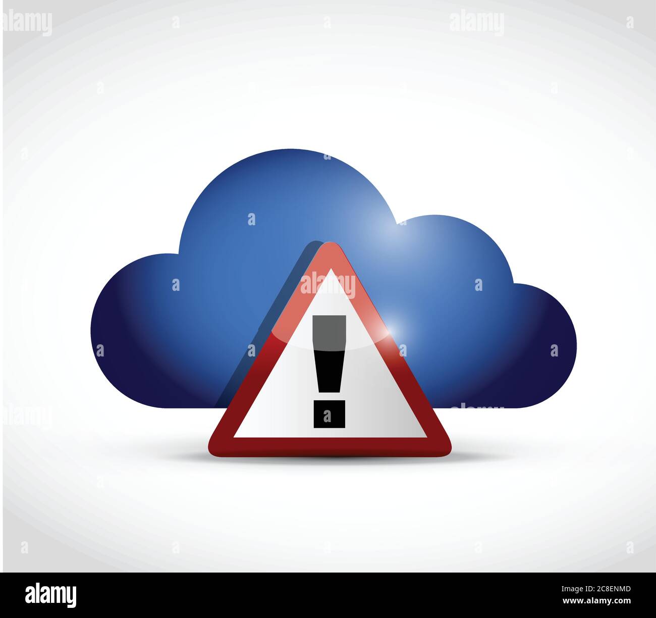 Cloud computing warning illustration design over a white background ...