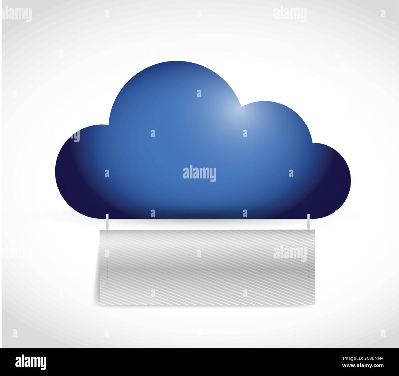 Cloud and banner illustration design over a white background Stock ...