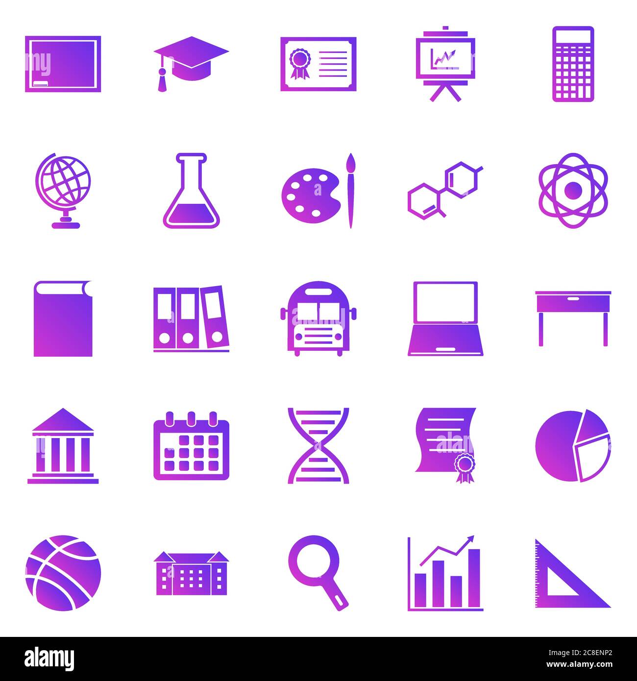 Education gradient icons on white background, stock vector Stock Vector ...