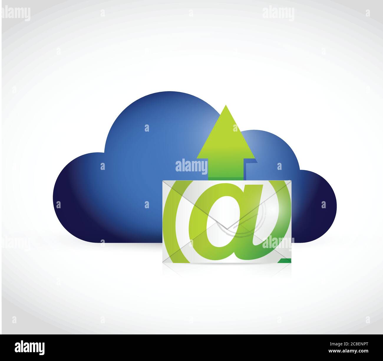 Cloud computing and email illustration design over a white background ...