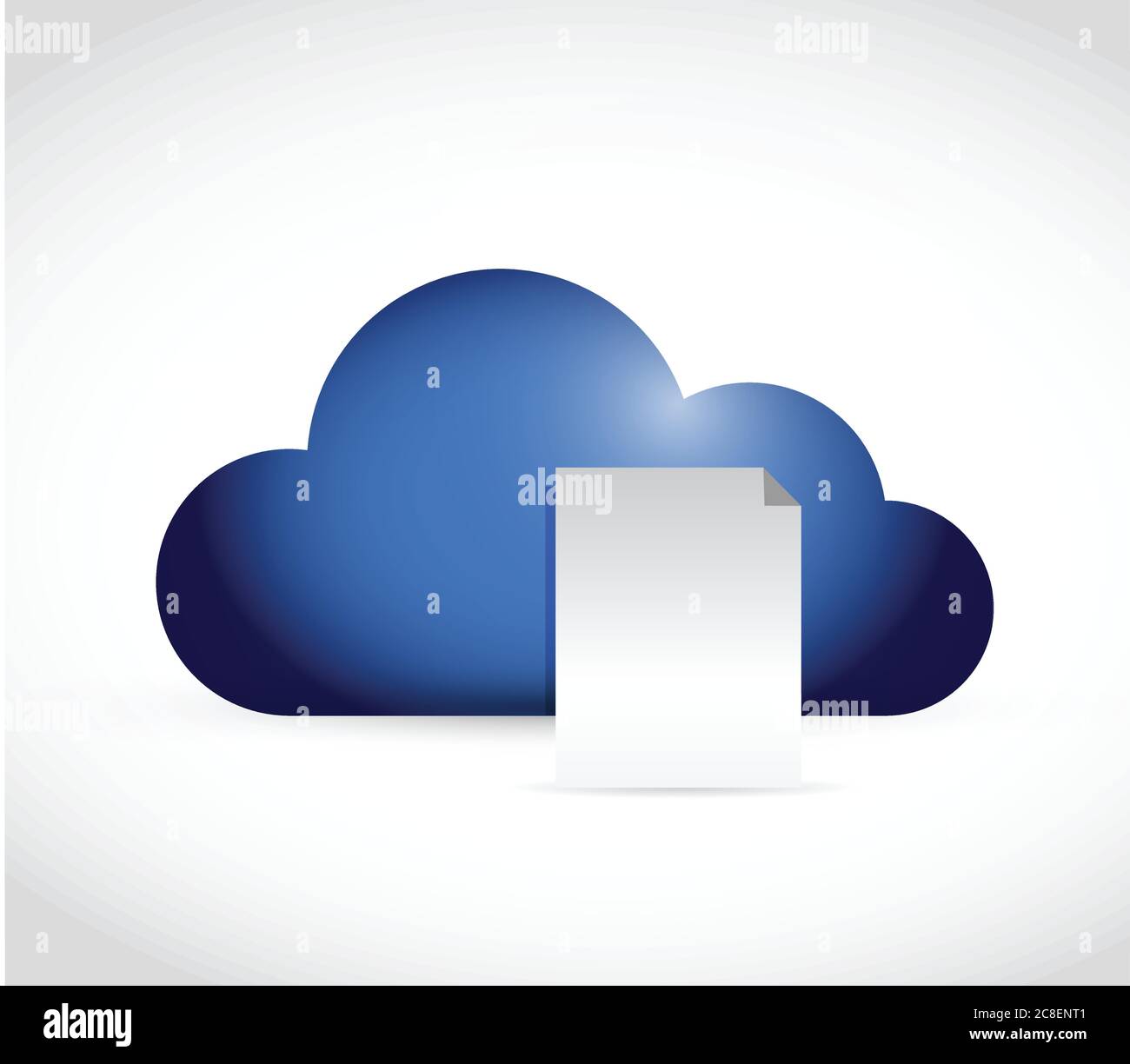 Cloud document file storage concept illustration design over a white ...