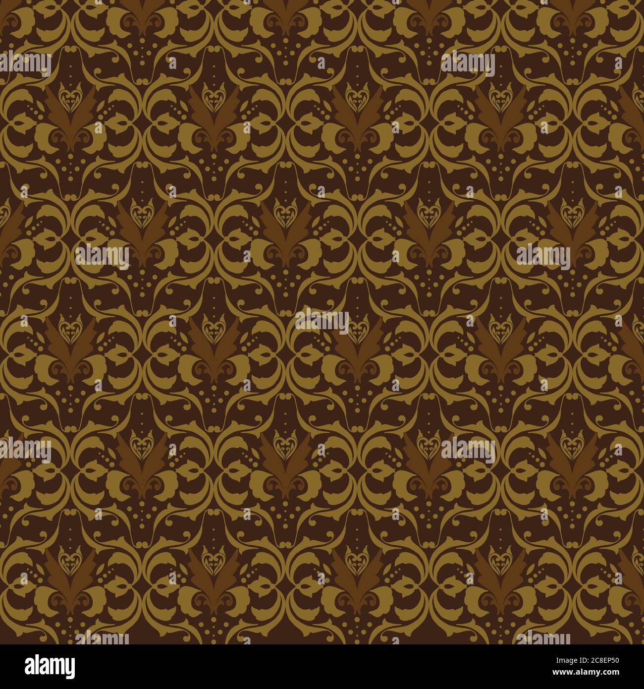 The unique flower motifs on Indonesian batik design with dark brown ...
