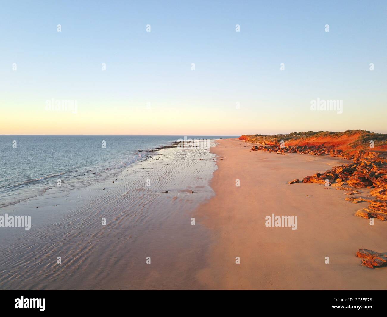 Scenic aerial panoramic view of remote coast near Broome, Western ...