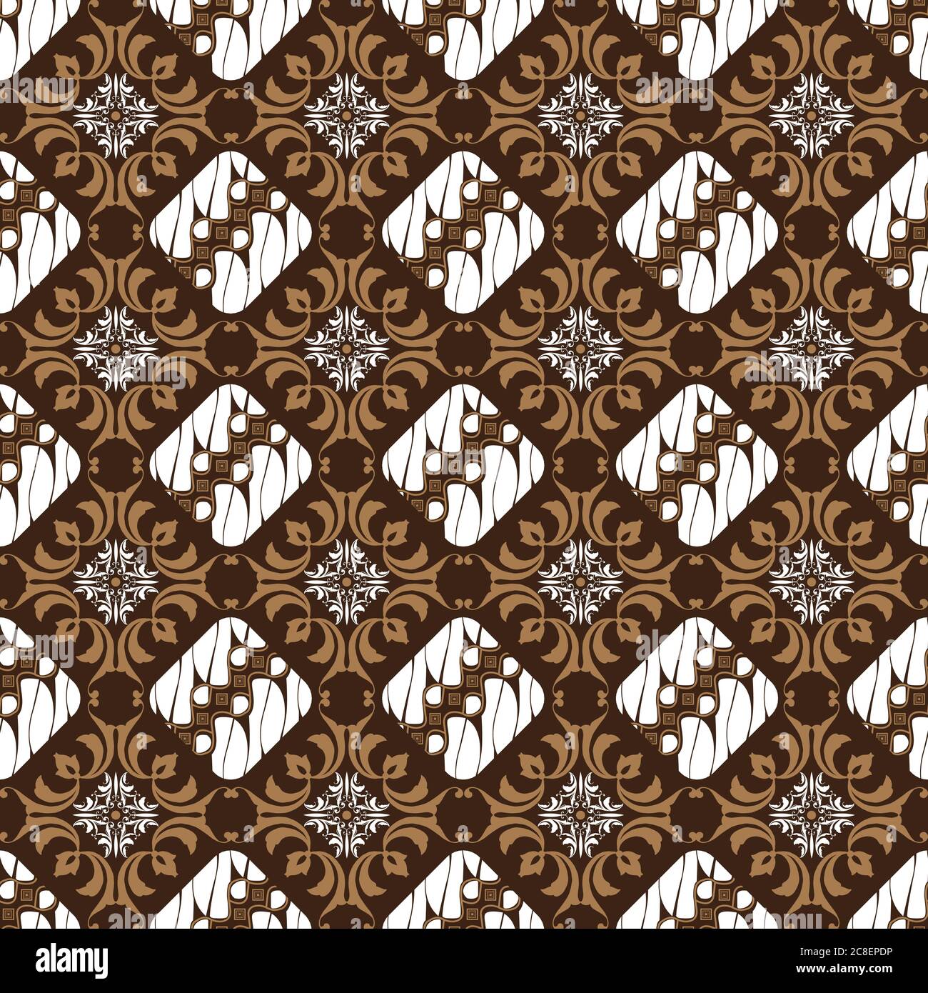unique Art work motifs on Parang batik design with simple white brown ...