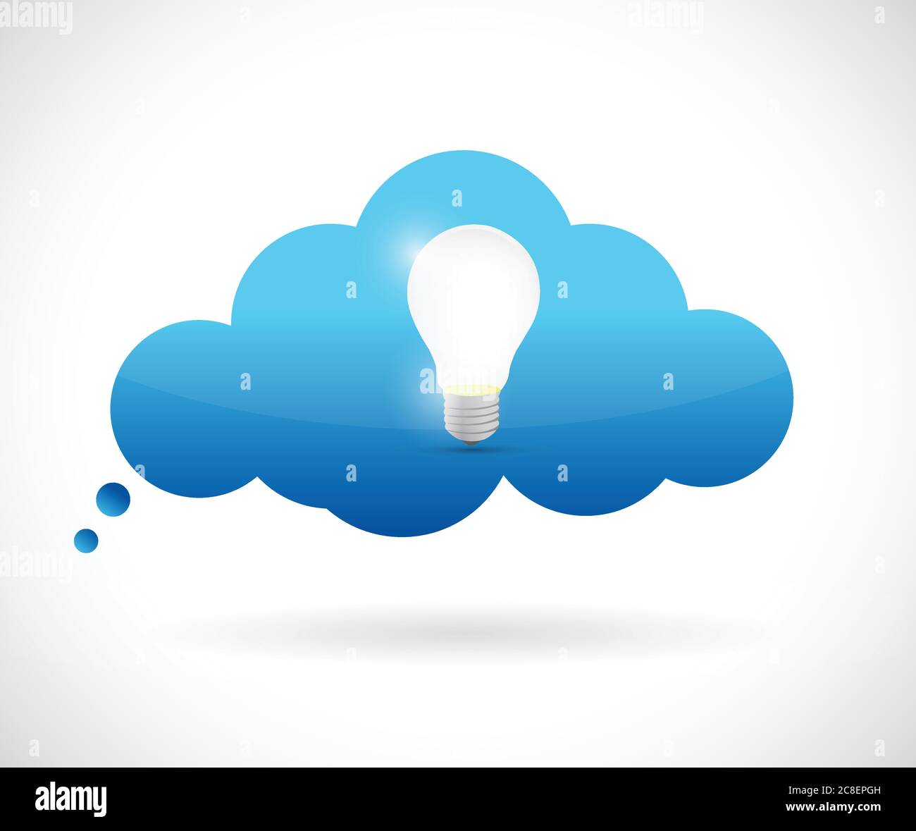 Thinking cloud light bulb illustration design over a white background ...