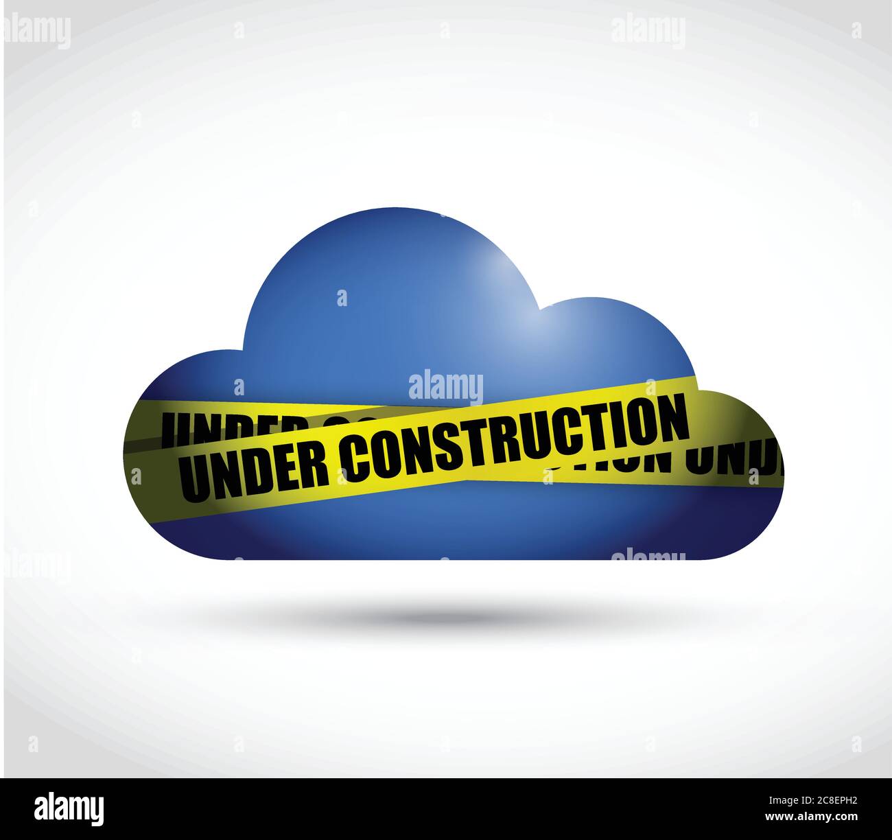 Cloud under construction illustration design over a white background ...