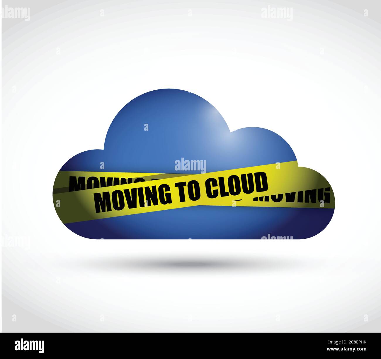 Moving to cloud sign illustration design over a white background Stock ...