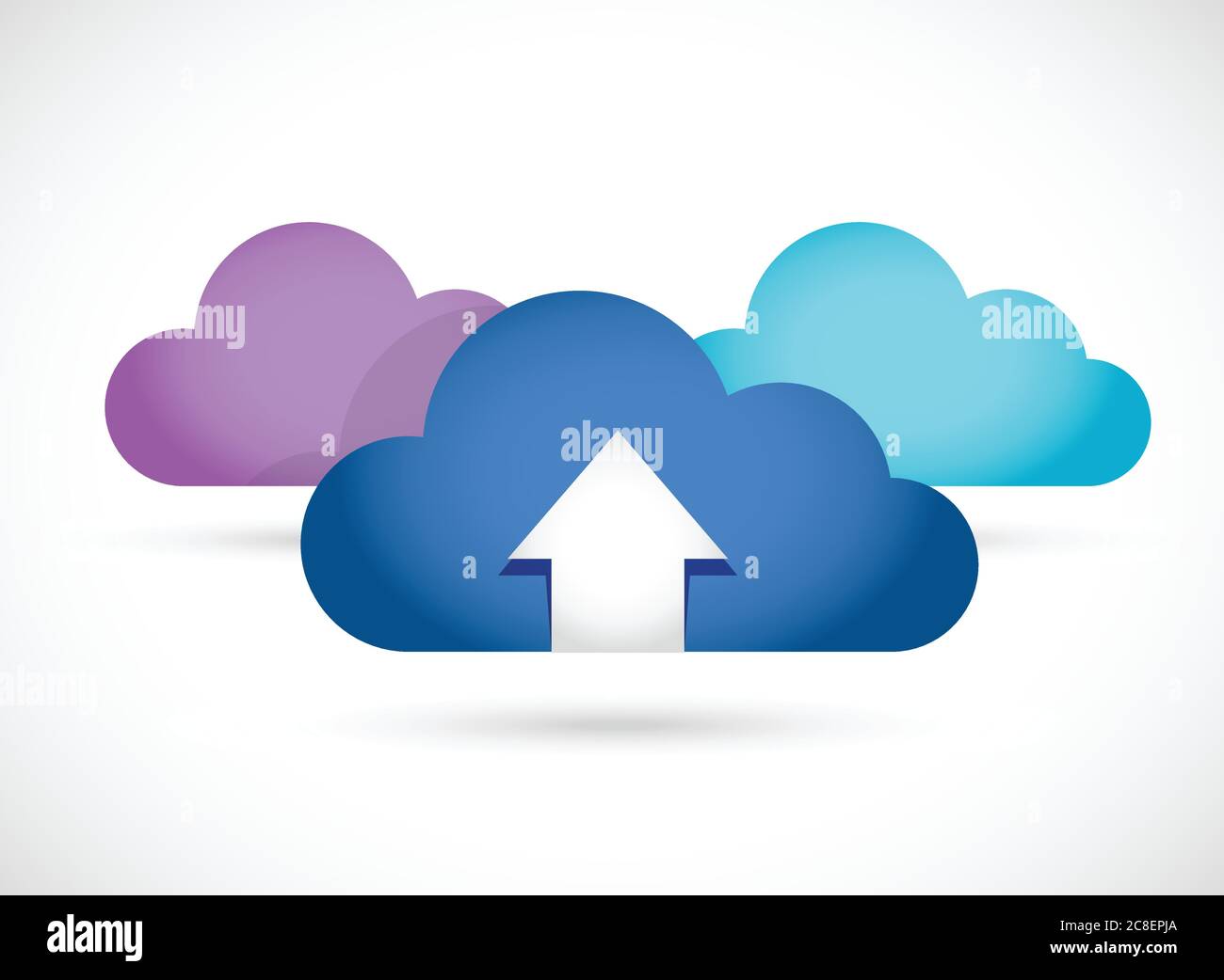 Cloud computing up arrow illustration design over white Stock Vector ...