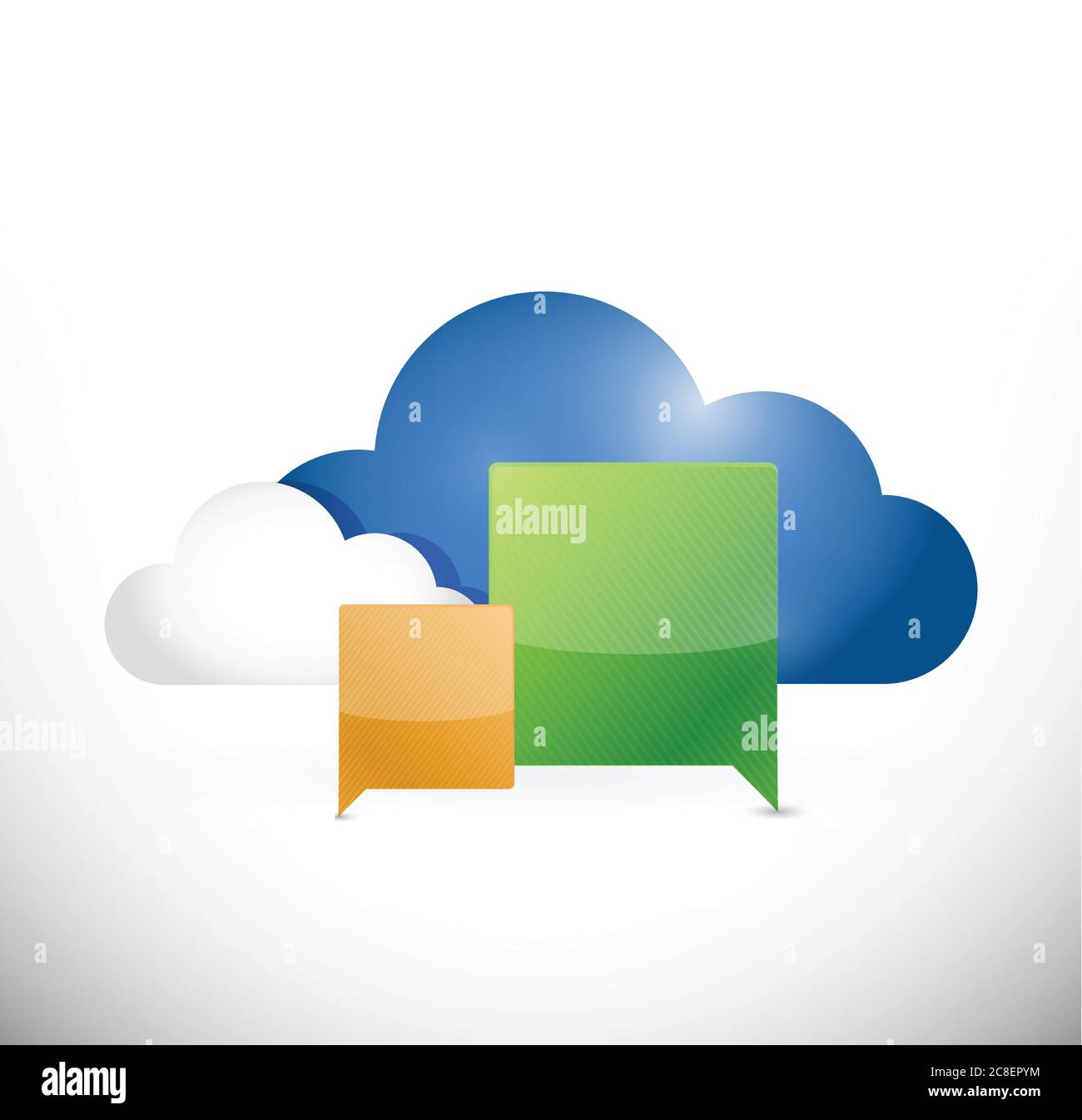 Clouds communication concept illustration design over a white ...