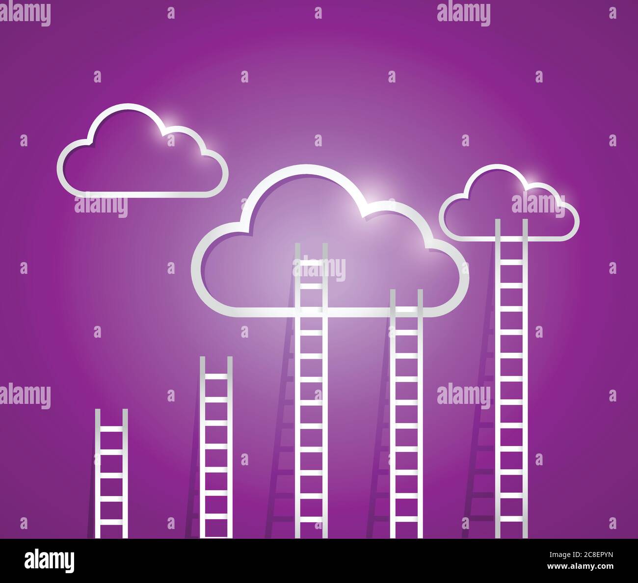 Cloud computing connection illustration design over a purple background ...