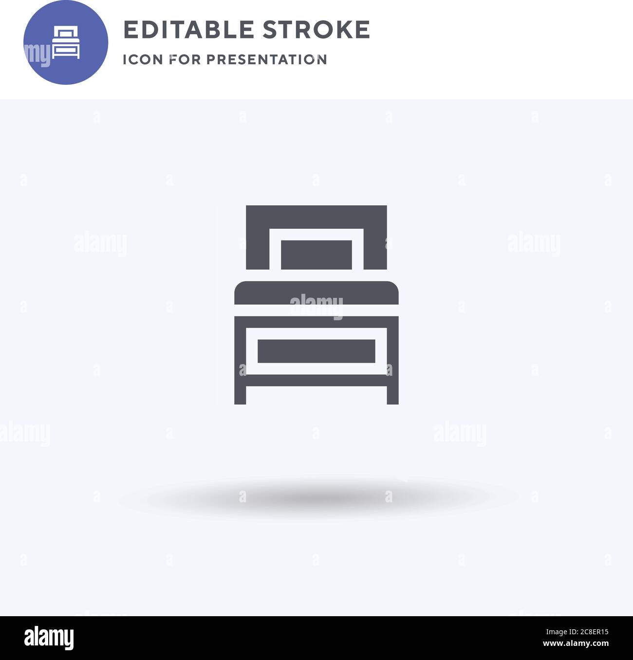 Single Bed icon vector, filled flat sign, solid pictogram isolated on ...