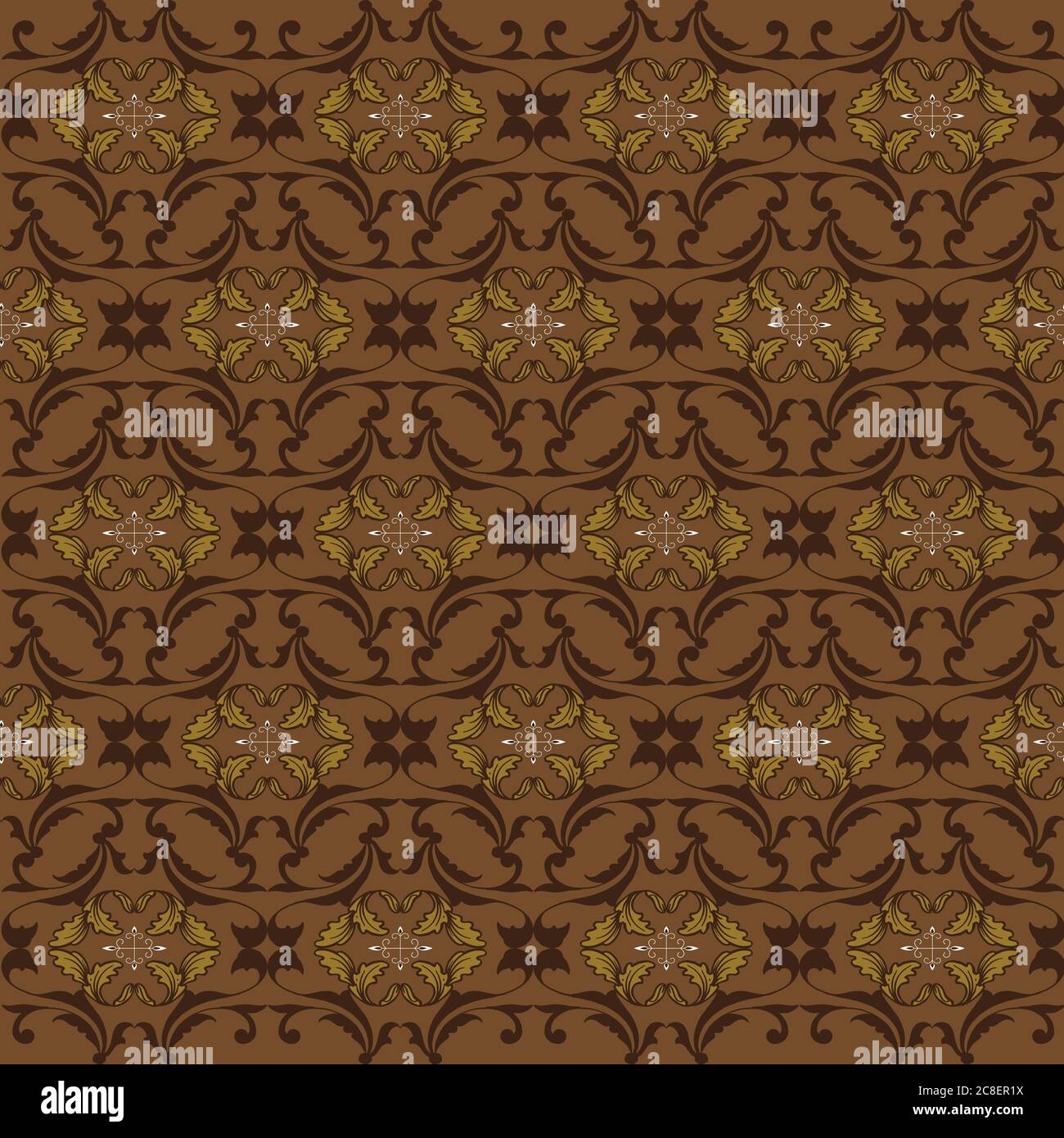 The beautiful art of Jogja batik pattern with modern brown color design ...
