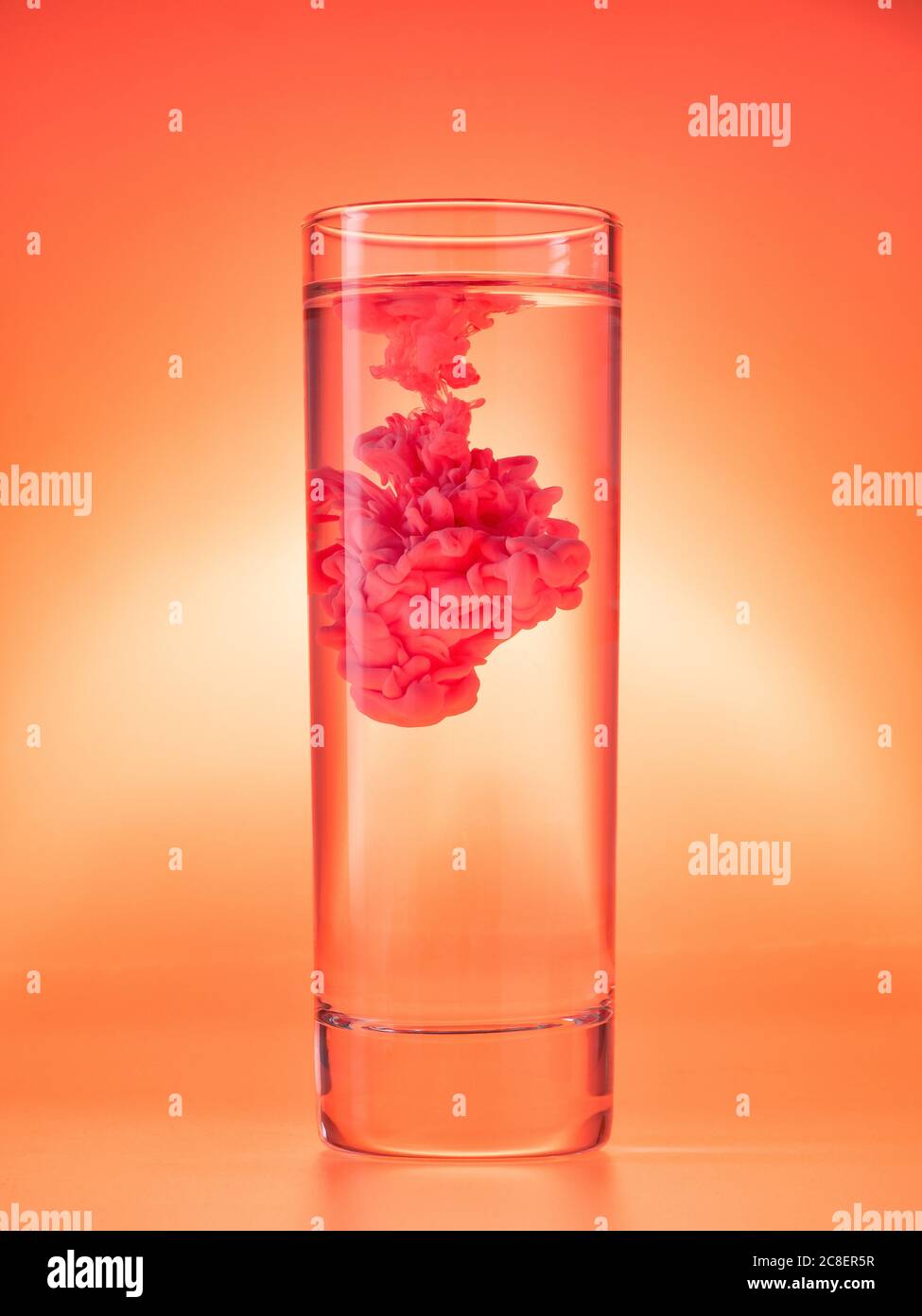 Red Ink In Glass Of Water