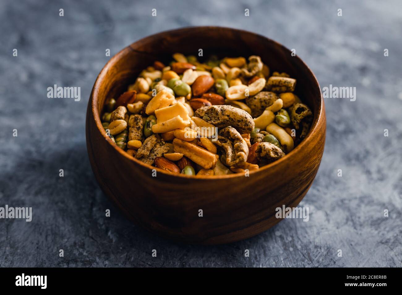 healthy plant-based food recipes concept, vegan nuts and legumes snack ...